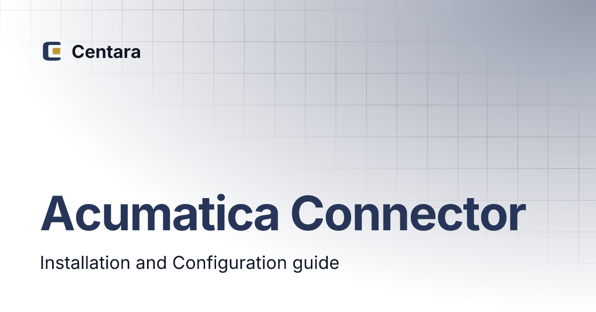 Acumatica Connector | Centara
