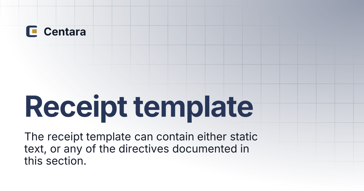 Receipt template | Centara
